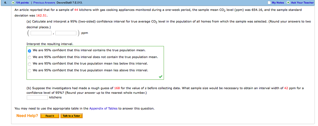 Solved 10 12 Points Devorestat9 7 E 026 4 My Notes Ask
