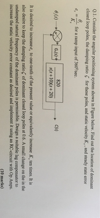 Consider the angular positioning system shown in | Chegg.com