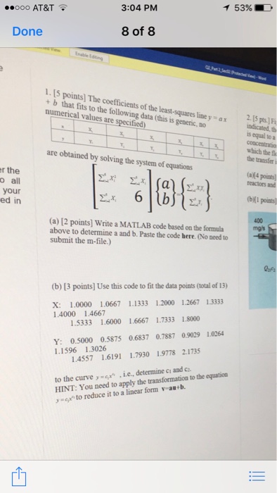 Solved Write a MATLAB code based on the formula above to | Chegg.com