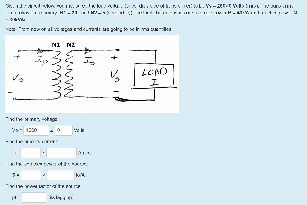 Solved Given the circuit below, you measured the load | Chegg.com