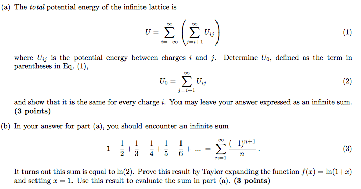 Solved A crystal is a periodic lattice of positively and | Chegg.com
