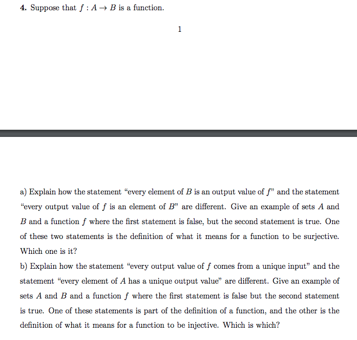 Solved Suppose that f: A rightarrow B is a function. | Chegg.com