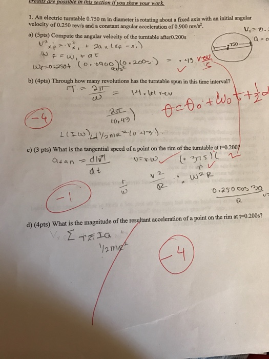 Solved An electric turntable 0.750 m in diameter is rotating | Chegg.com