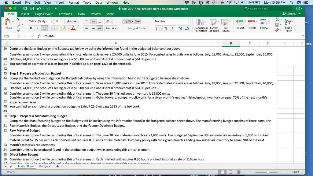 Solved Excel File Edit View Insert Format Tools Data Window | Chegg.com
