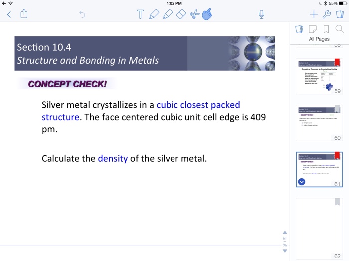Solved Structure and Bonding in Metals CONCEPT CHECK! | Chegg.com
