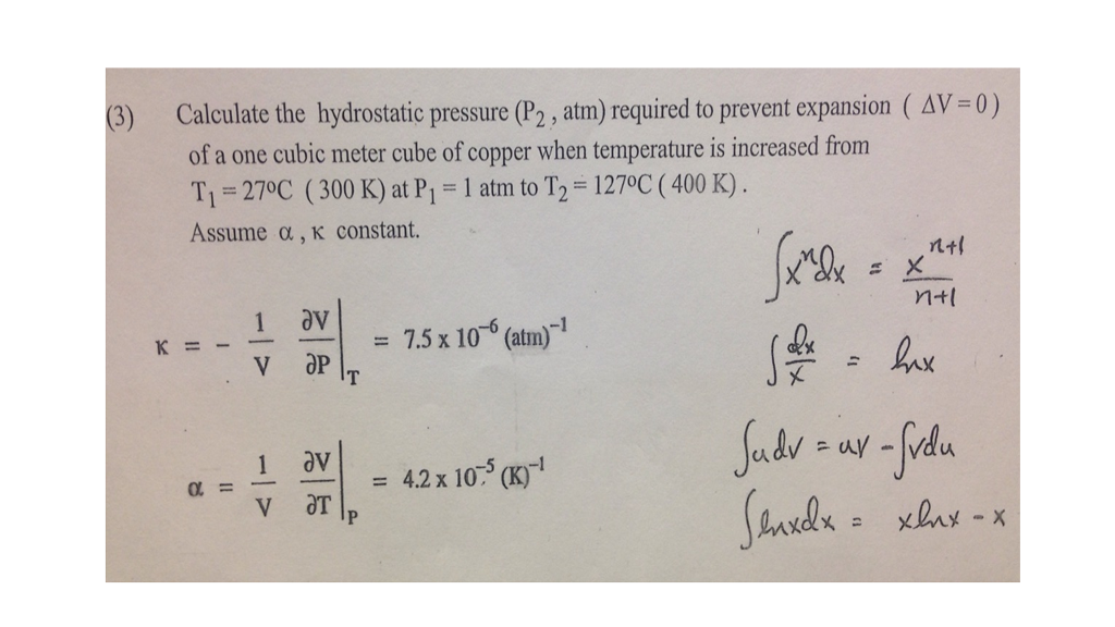 Solved Calculate the hydrostatic pressure (P_2, atm) | Chegg.com
