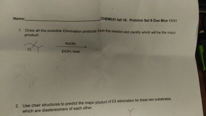 Solved Draw all the possible elimination products from this | Chegg.com