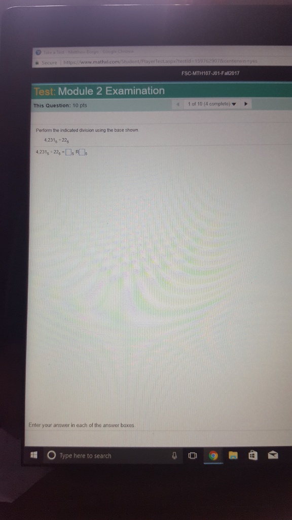 Solved https://www.mathxl.com FSC-MTH107-J01-Fall2017 Test: | Chegg.com