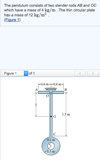 Solved The pendulum consists of two slender rods AB and OC | Chegg.com Solved The pendulum consists of two slender rods AB and OC | Chegg.com