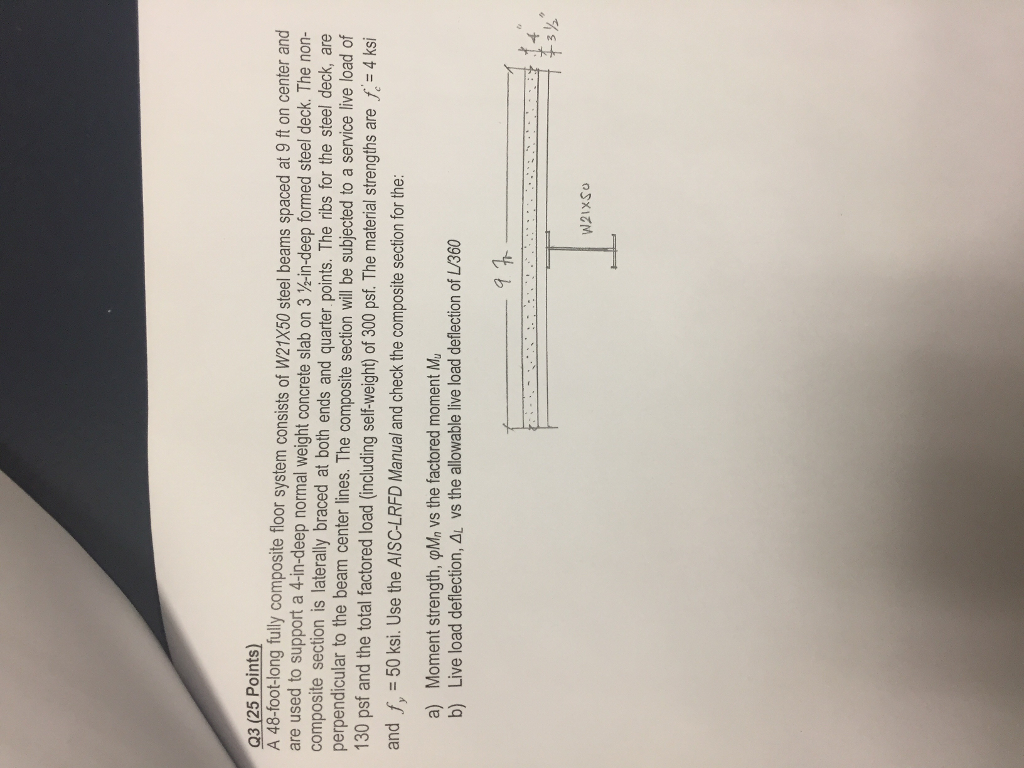Solved A 48-foot-long fully composite floor system consists | Chegg.com