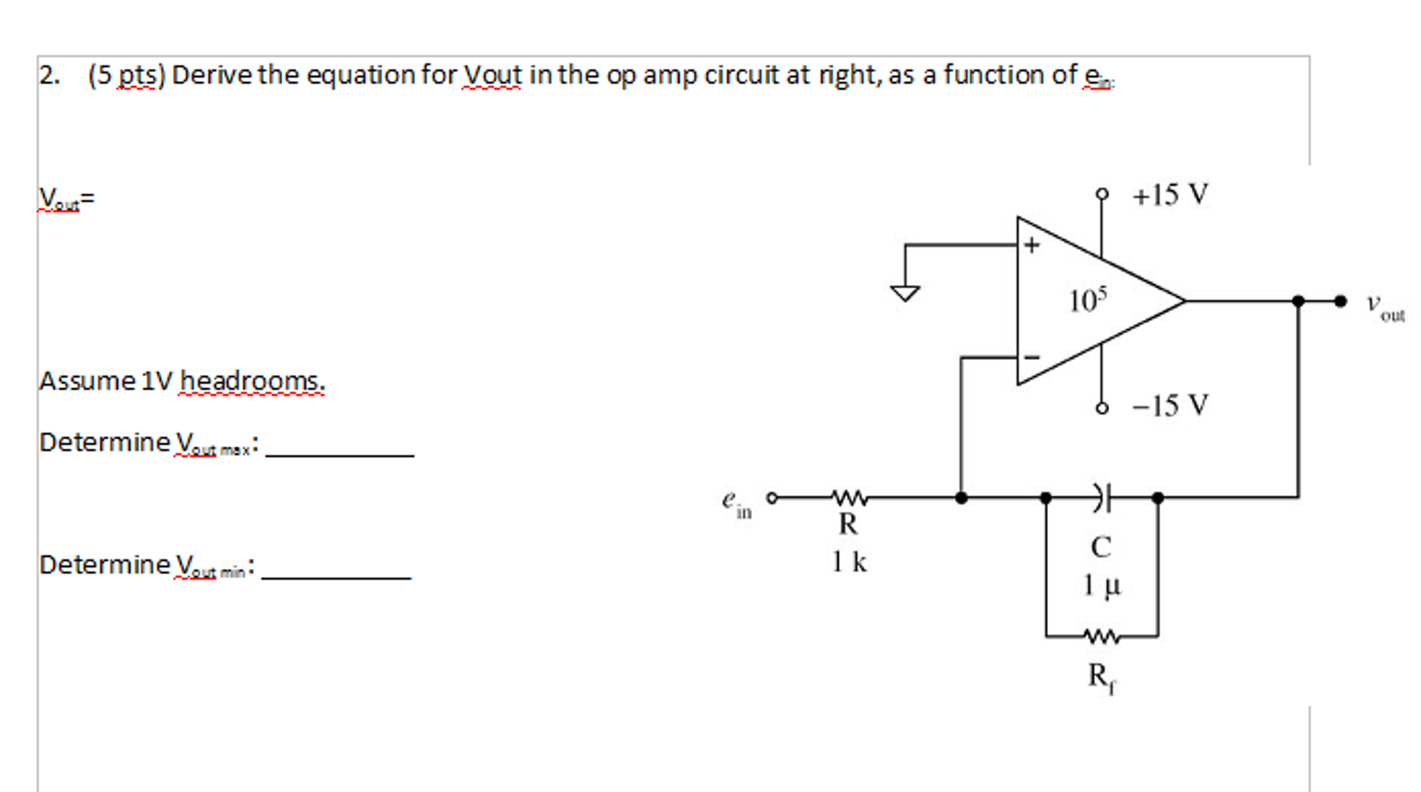 Solved Derive the equation for Vout in the op amp circuit at | Chegg.com
