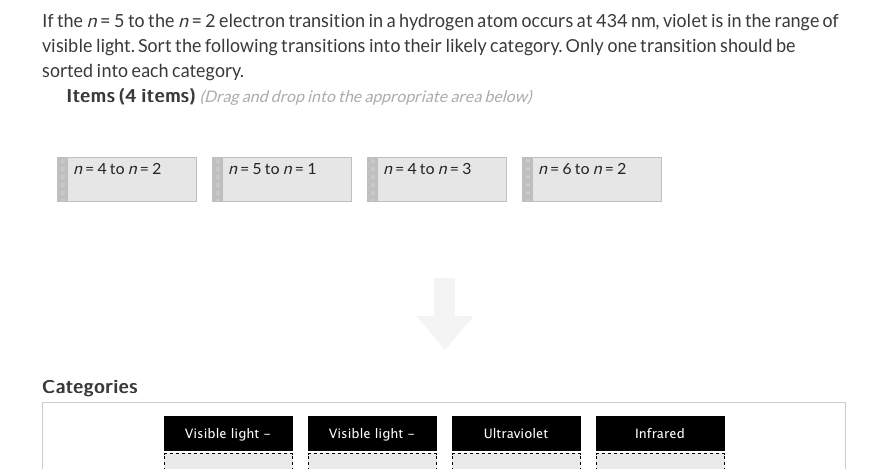Solved If The N 5 To The N 2 Electron Transition In A