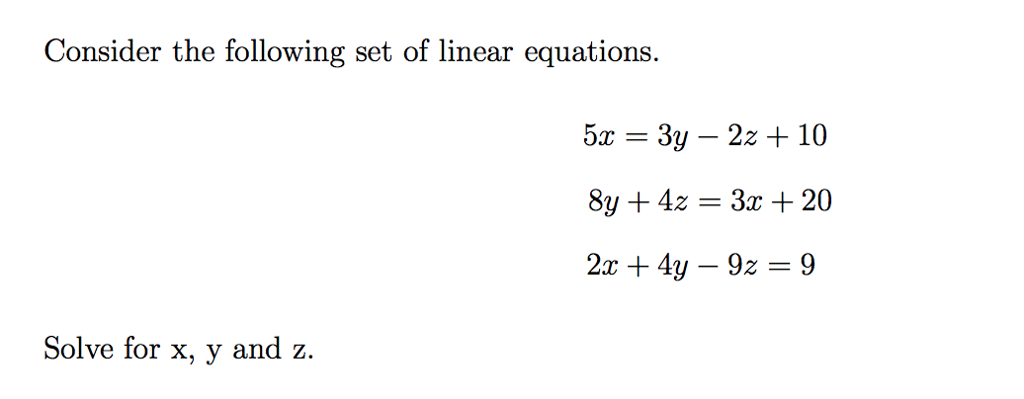 Solved Consider the following set of linear equations. C- | Chegg.com