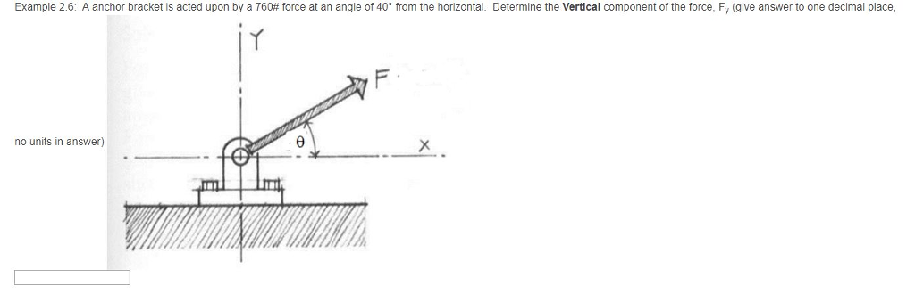 Solved Example 26: A anchor bracket is acted upon by a 760# | Chegg.com