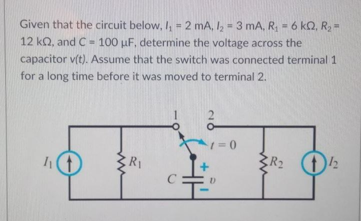 Solved Given that the circuit below, 11-2 mA, 12-3 mA, R1-6 | Chegg.com