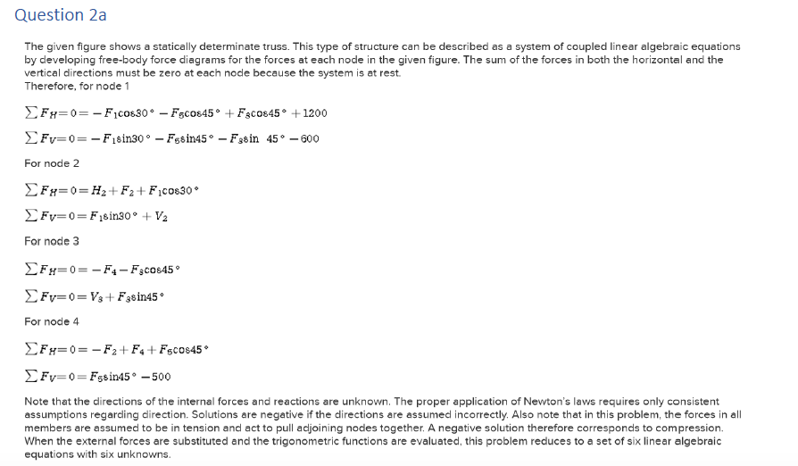 Solved Question 2a The given figure shows a statically | Chegg.com