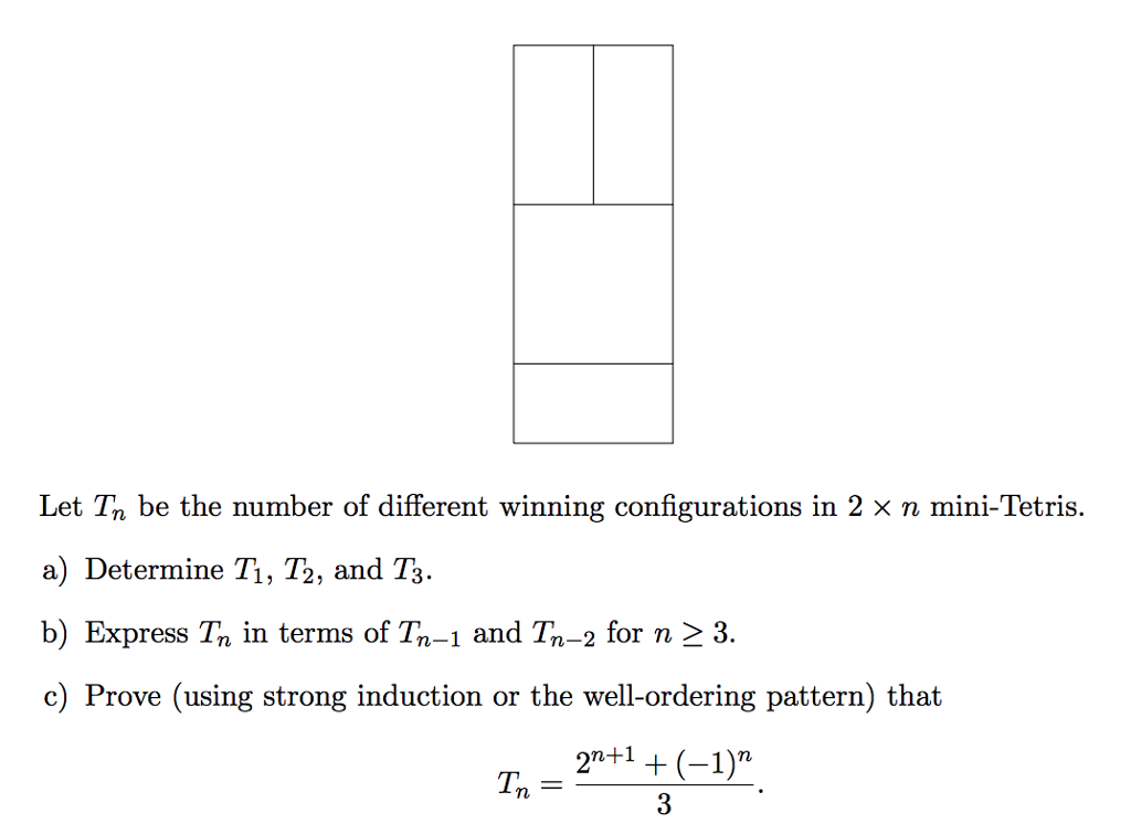 Solved 2 Mini-Tetris A winning configuration in the game of | Chegg.com