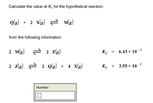 Solved Calculate the value at Kc for the hypothetical | Chegg.com