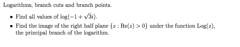 Solved Logarithms, branch cuts and branch points. . Find all | Chegg.com