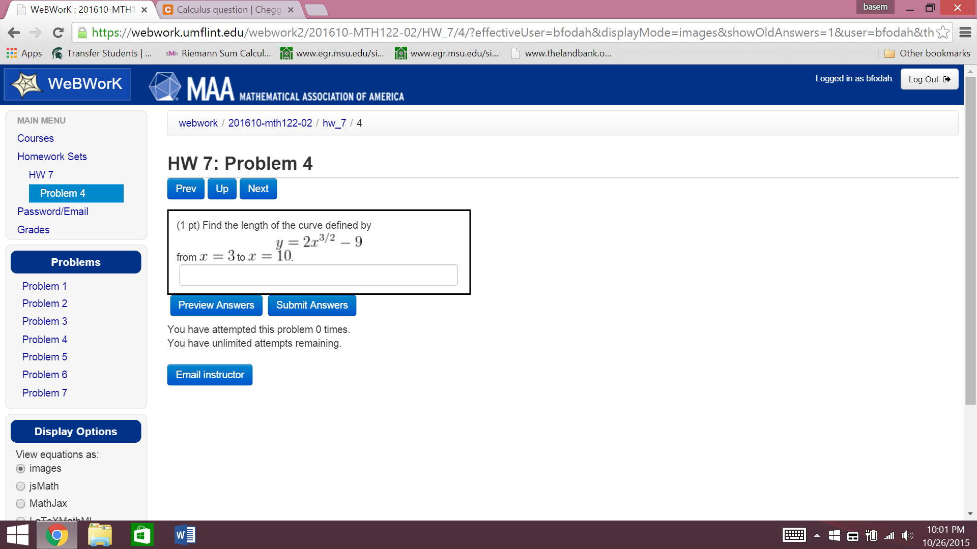 Solved WeBWorK 201610-MT H1 x c Calculus question I Chegg x | Chegg.com