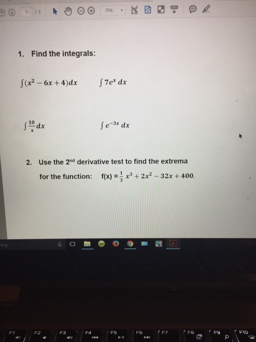 Solved Find the integrals: integral (x^2 - 6x + 4)dx | Chegg.com
