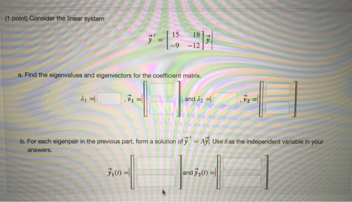 Solved 15 18 -9 12 a. Find the eigenvalues and eigenvectors | Chegg.com