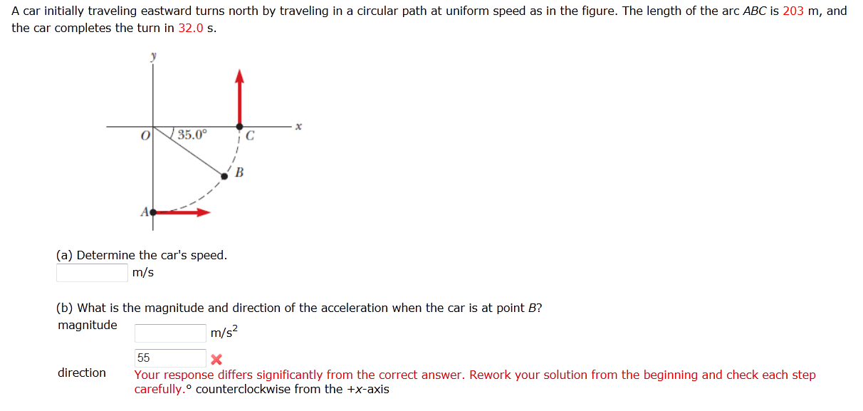 Solved A car initially traveling eastward turns north by | Chegg.com