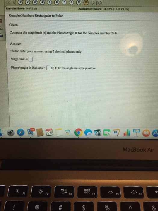 Solved Complex Numbers Rectangular to Polar Given: Compute | Chegg.com