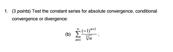 Solved Test the constant series for absolute convergence, | Chegg.com