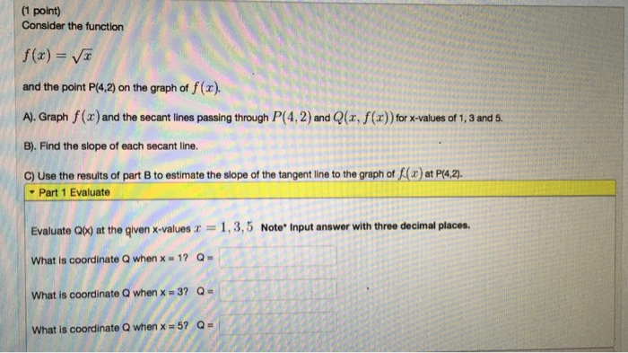 Solved Consider The Function F X Squareroot X And The