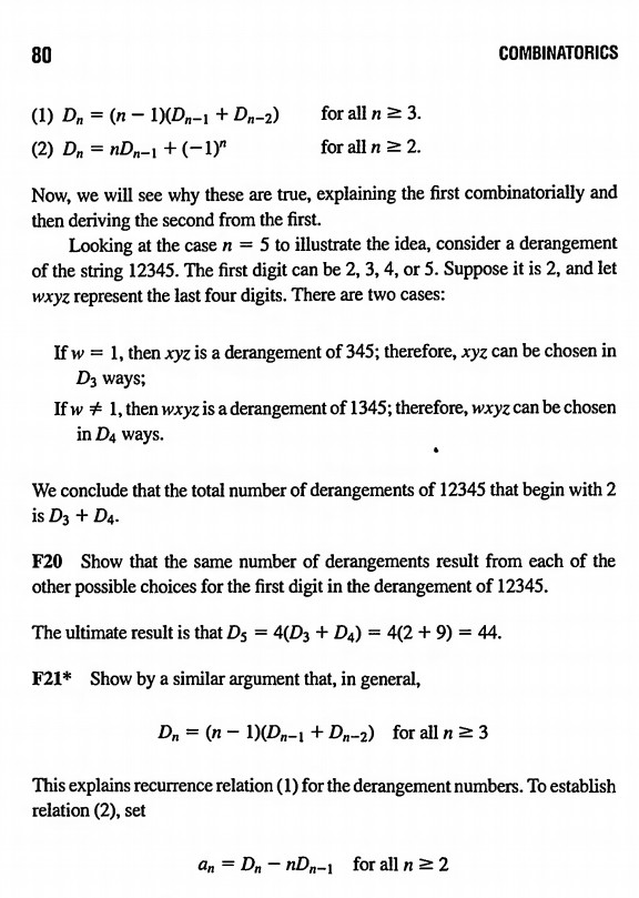 Solved 80 COMBINATORICS (1) D(nDi-2) for alln 2 3. (2) | Chegg.com