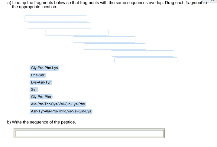 a) Line up the fragments below so that fragments with | Chegg.com