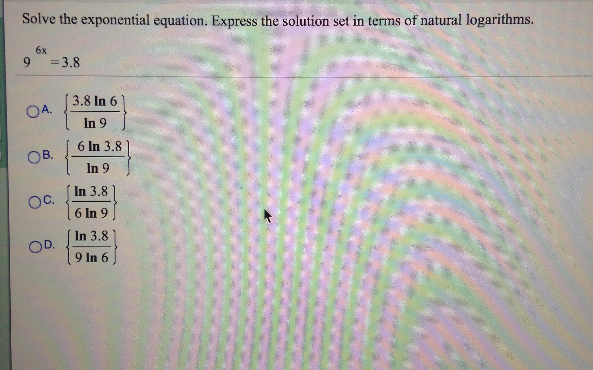 Solved Solve the exponential equation. Express the solution | Chegg.com