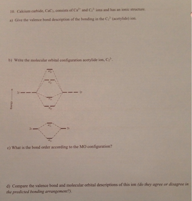 Solved Calcium carbide, CaC_2, consists of Ca^2+ and C_2^2- | Chegg.com