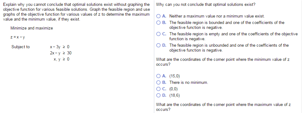 Solved Explain why you cannot conclude that optimal | Chegg.com