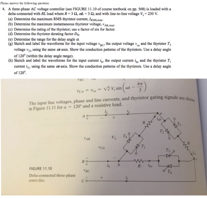 Solved A three-phase AC voltage controller (see FIGURE 11.10 | Chegg.com