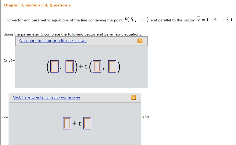 Solved Find vector and parametric equations of the line | Chegg.com