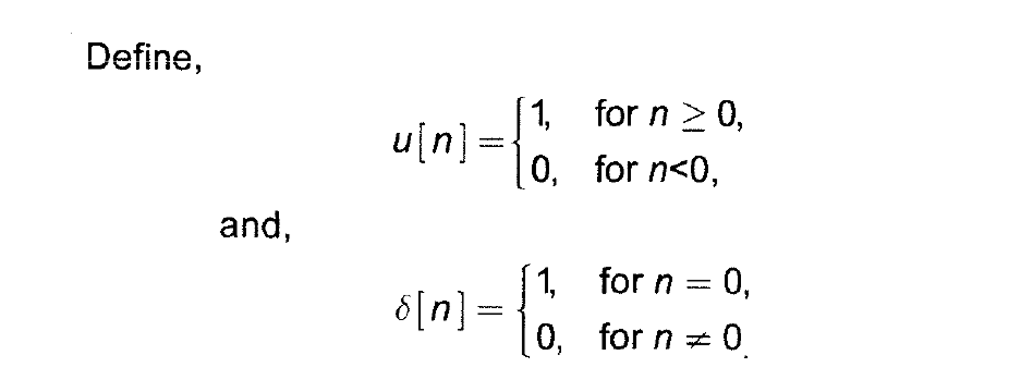 Solved Define, u[n] = 1, for n greaterthanorequalto 0, 0 | Chegg.com