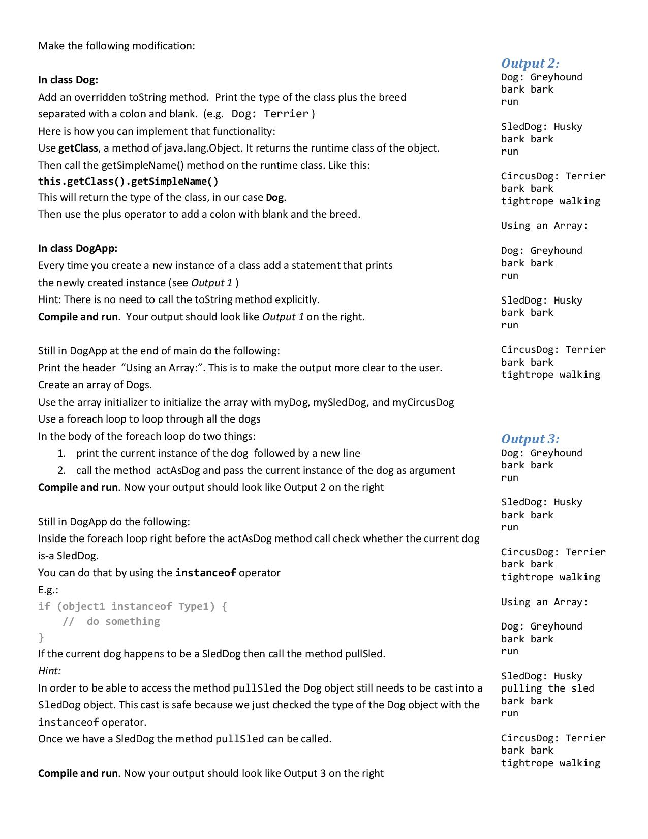This is a Java assignment in my Object Oriented | Chegg.com