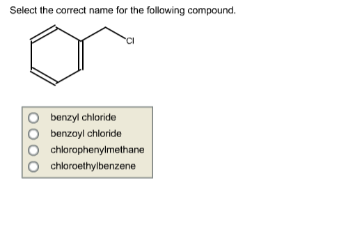 Solved Select the correct name for the following compound. | Chegg.com