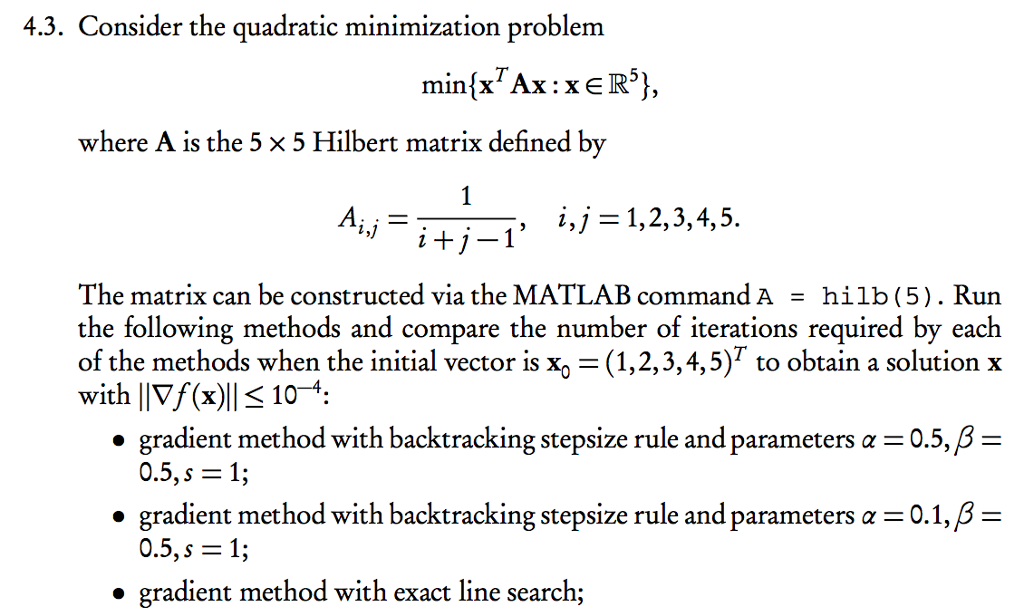 Consider the quadratic minimization problem min | Chegg.com
