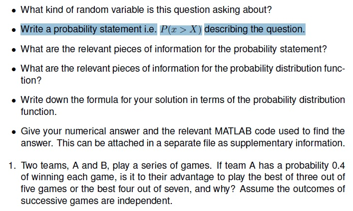 Solved . What kind of random variable is this question | Chegg.com