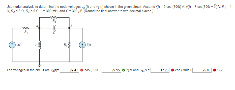 Solved Use nodal analysis to determine the node voltages va | Chegg.com
