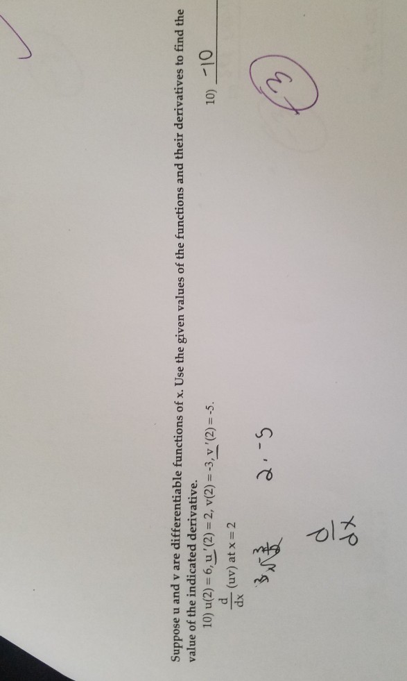Solved Suppose u and v are differentiable functions of x. | Chegg.com