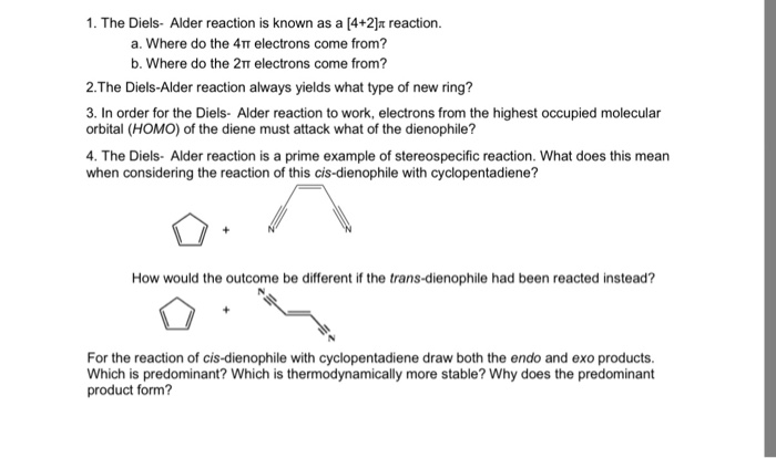 Solved The Diets- Alder reaction is known as a [4+2] phi | Chegg.com
