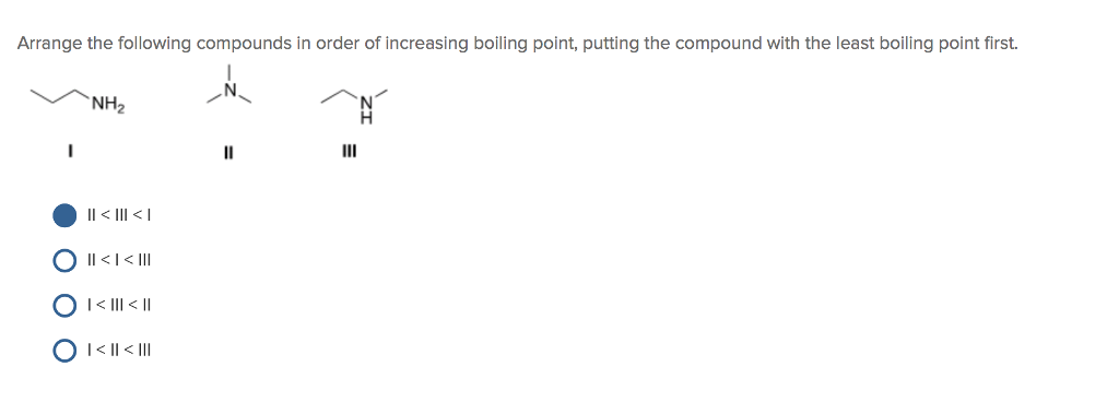 Solved Arrange the following compounds in order of | Chegg.com