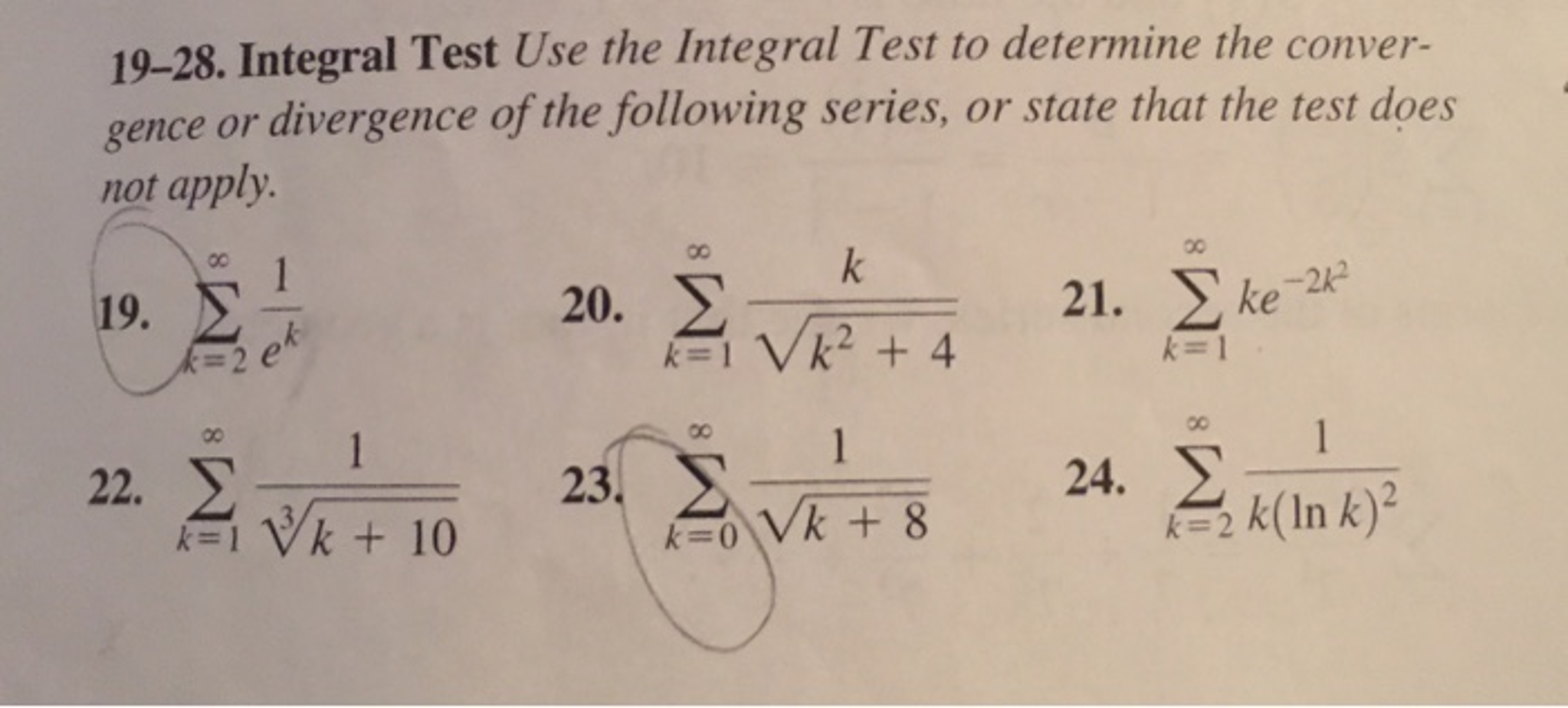 Solved Use the Integral Test to determine the convergence or | Chegg.com