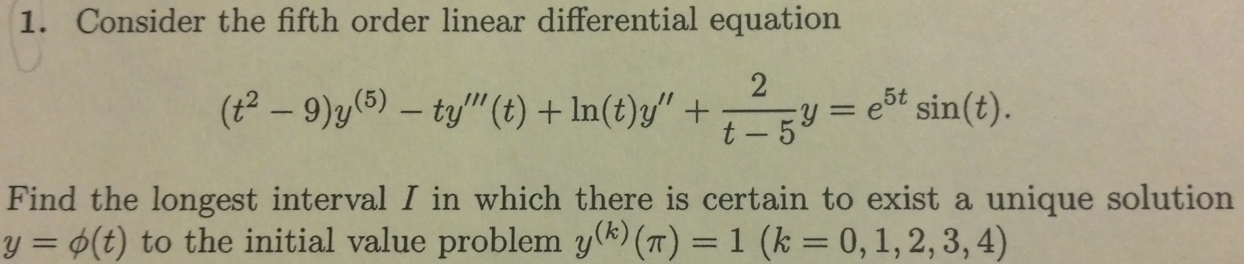 Solved Consider the fifth order linear differential equation | Chegg.com