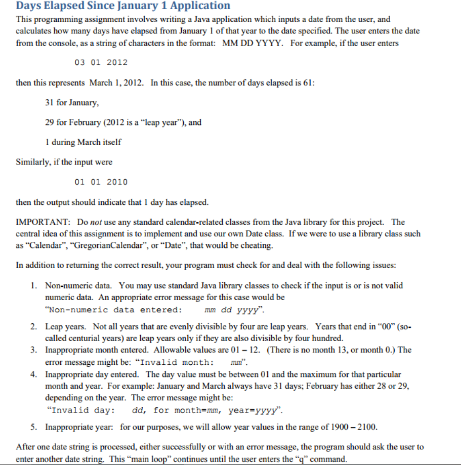 Solved Days Elapsed Since January 1 Application This | Chegg.com