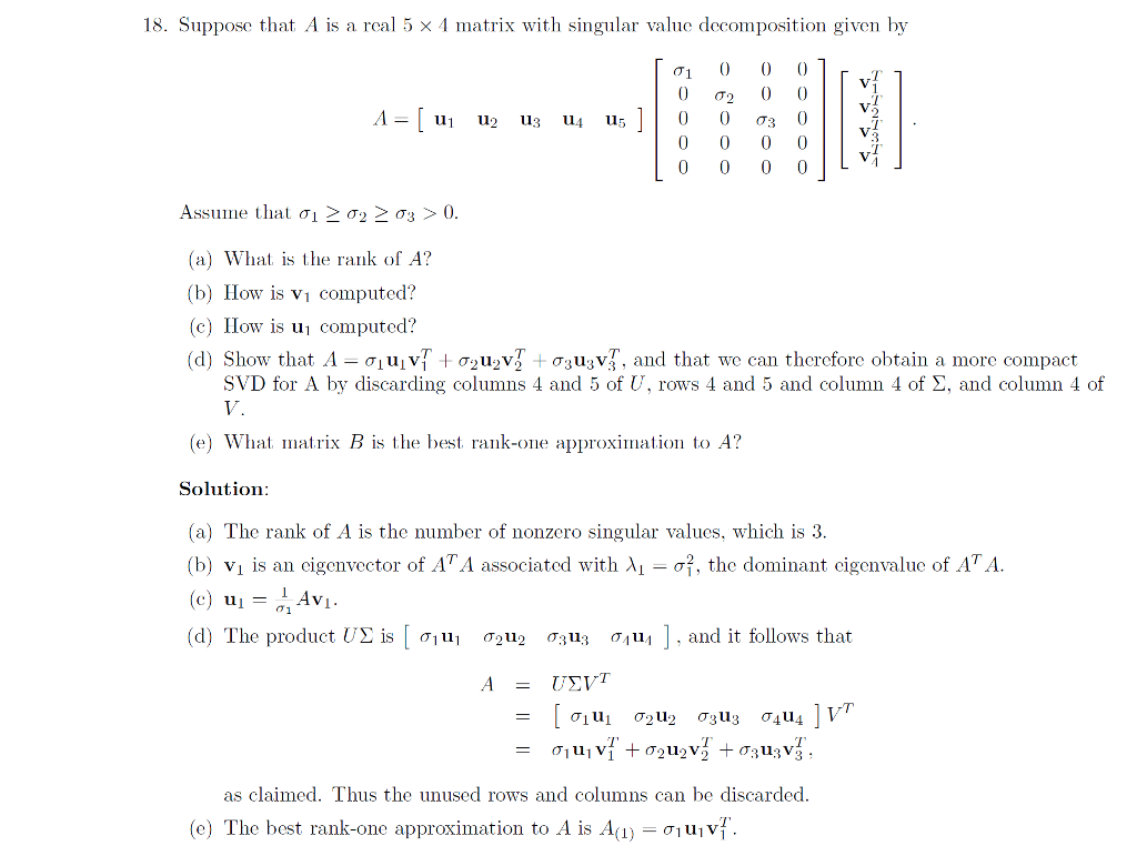 Solved Suppose that A is a real 5 times 4 matrix with | Chegg.com